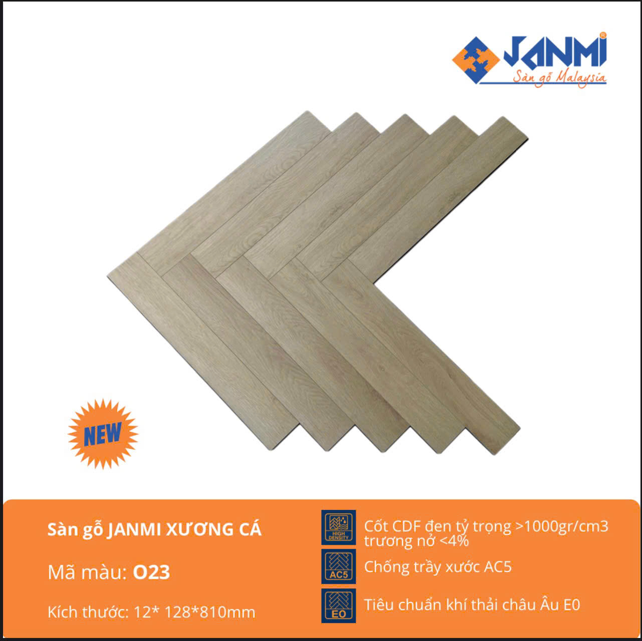 Sàn gỗ janmi xương cá O23 – DecoHome